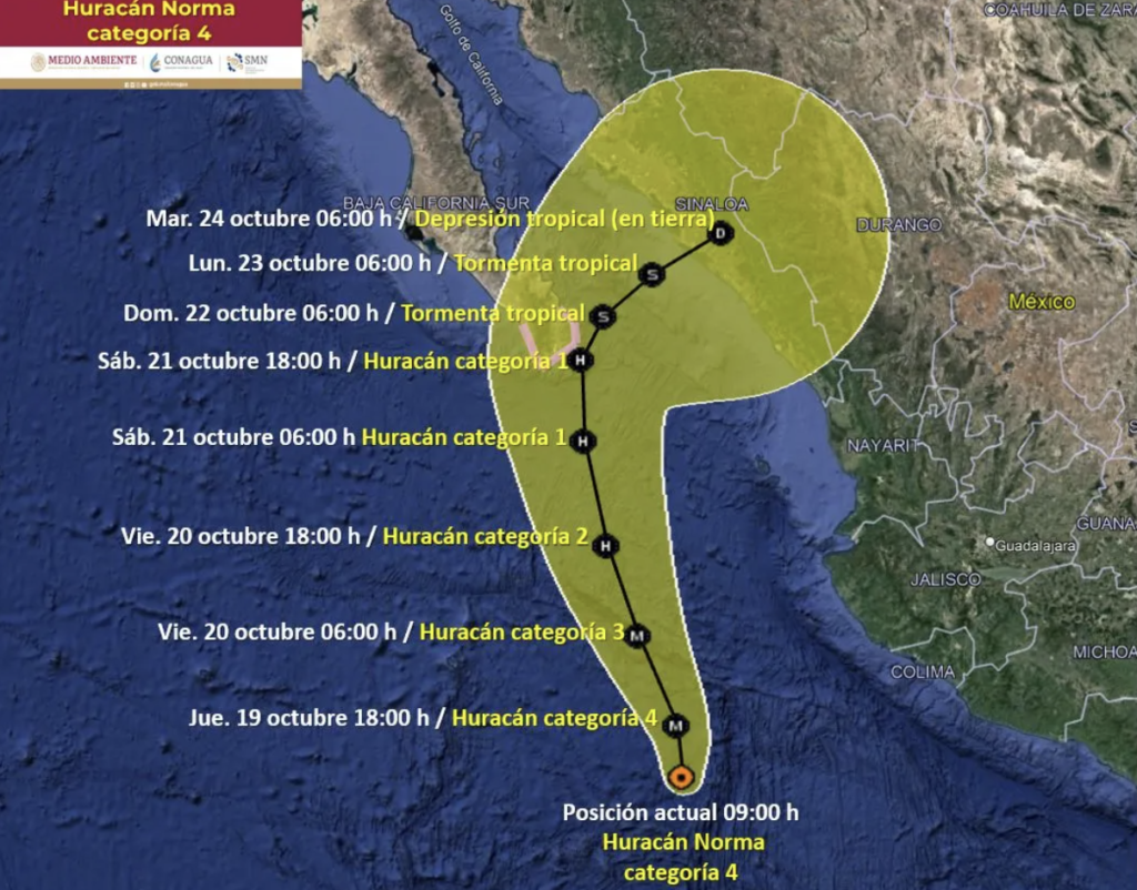 Emiten alerta azul en 6 municipios por aproximación del huracán “Norma ...